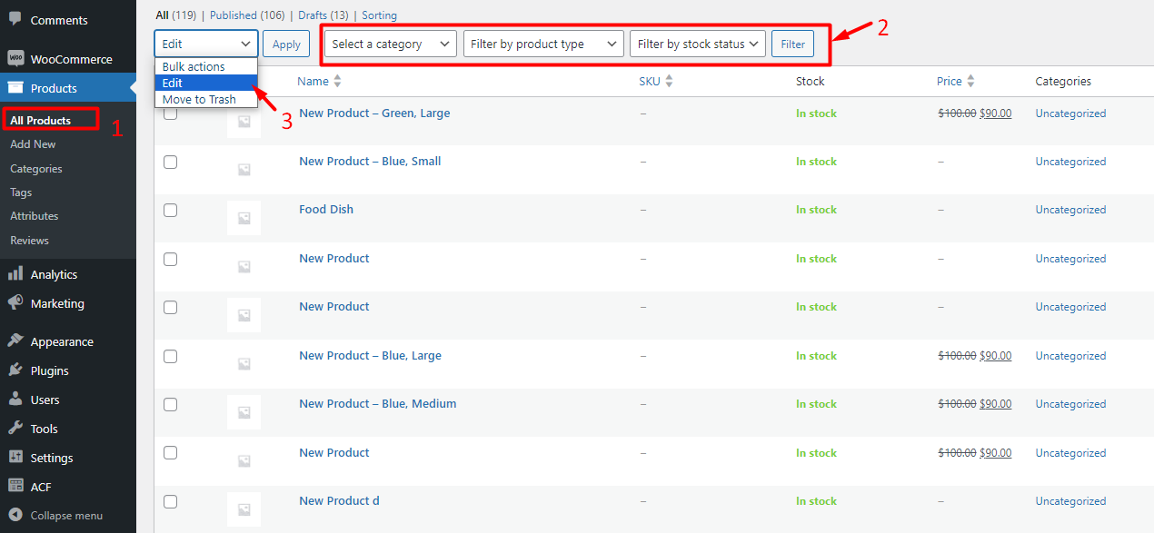 3 Easy Ways To Bulk Edit WooCommerce Product Status - IThemeland Blog