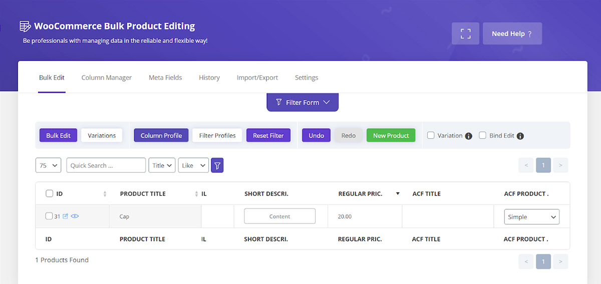changing multi WooCommerce products status settings at the same time - WooCommerce Bulk Product ...