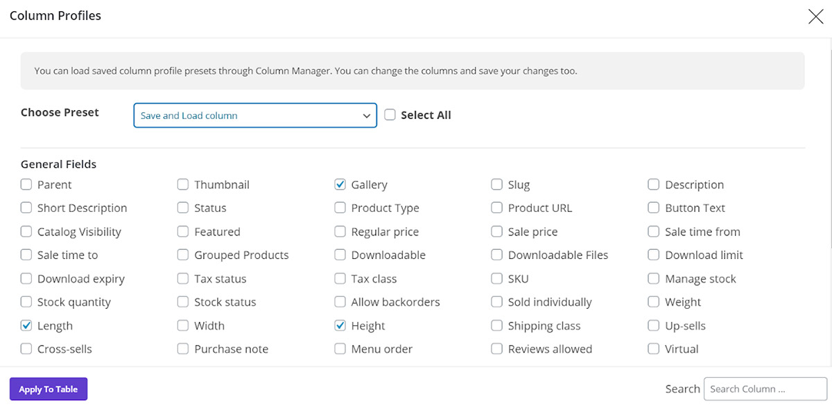 How to save and load column profiles on woocommerce bulk product editing plugin? - WooCommerce ...