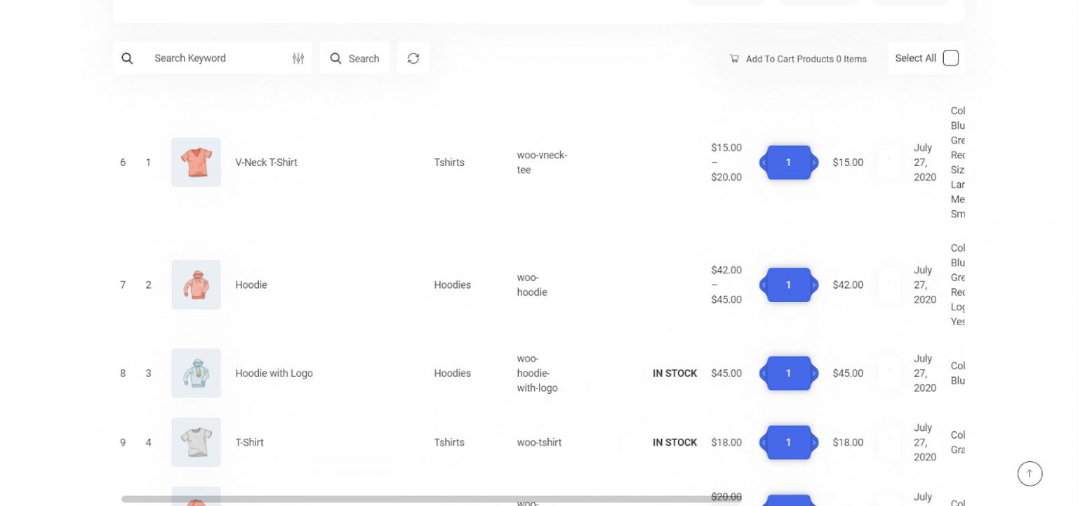 How To Make A Table Sticky Column On The Woocommerce Product Table Woocommerce Product Table